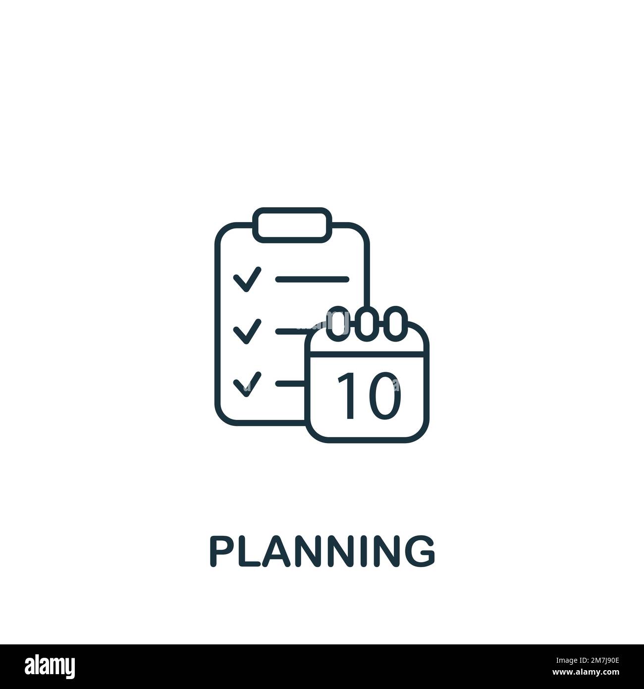 Planning icon. Monochrome simple Project Planning icon for templates ...
