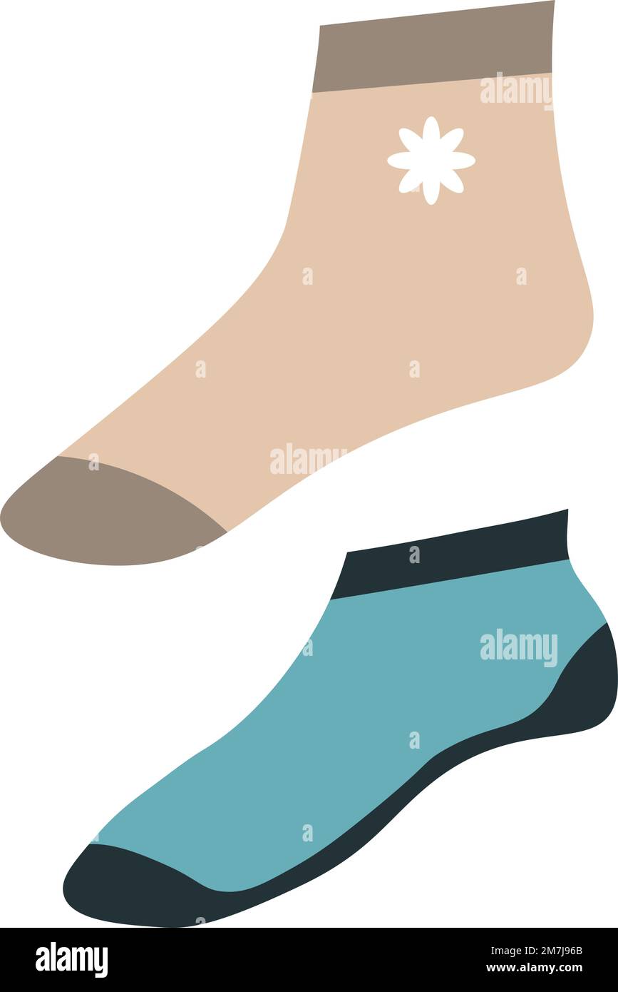 Ankle length socks, men and women clothes vector Stock Vector Image ...
