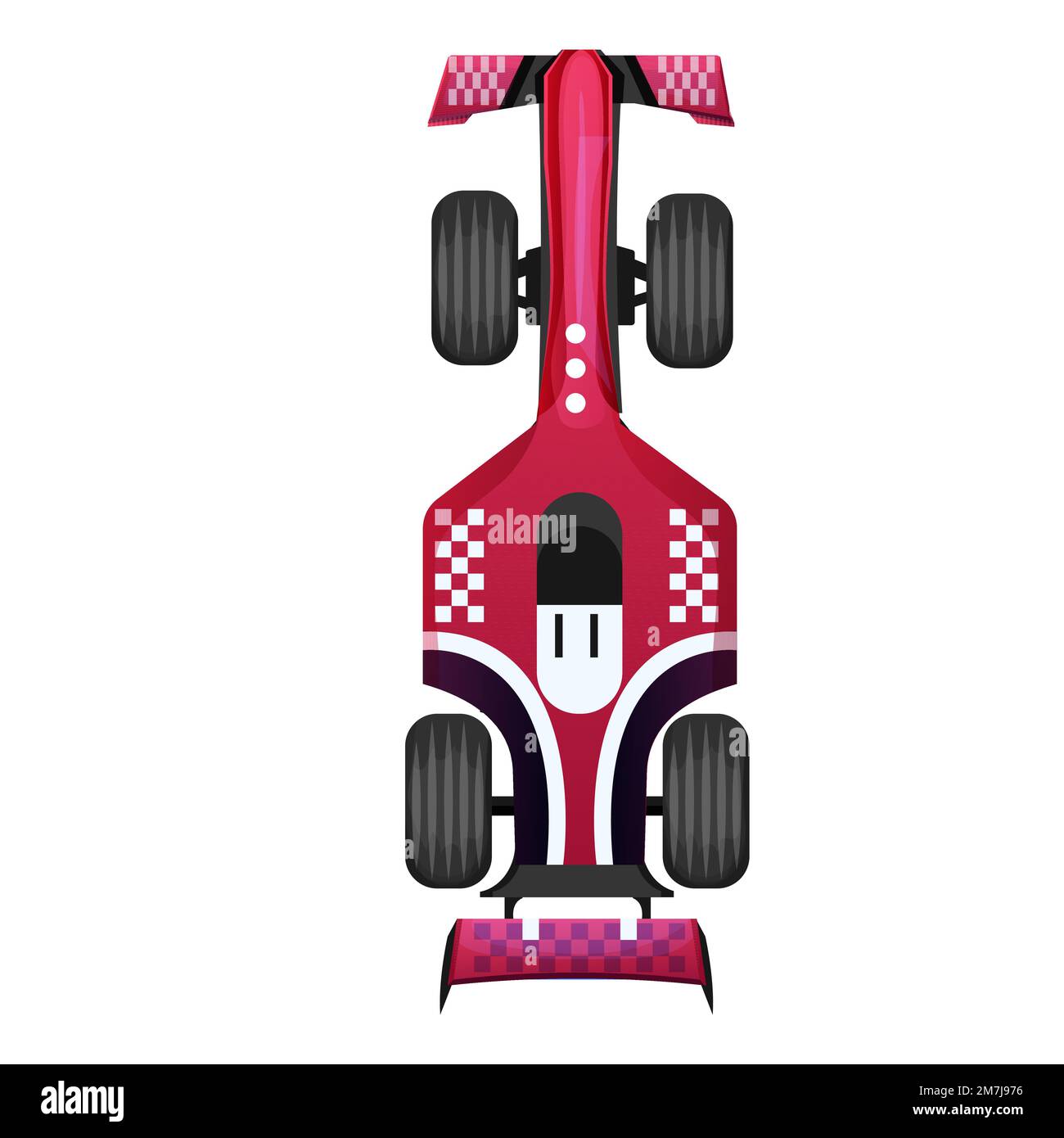 Race car top view in cartoon style transport with shadows and light ...