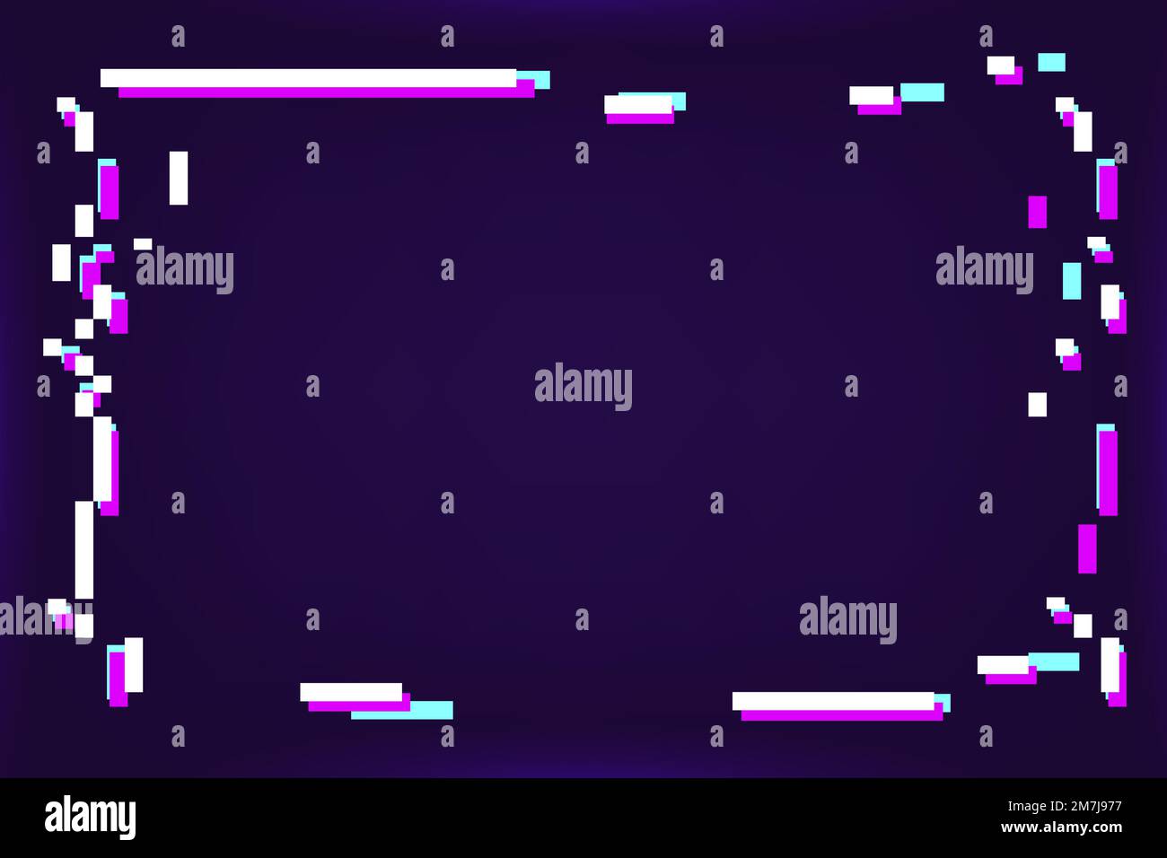 Neon glitched frame on a dark purple background vector Stock Vector ...