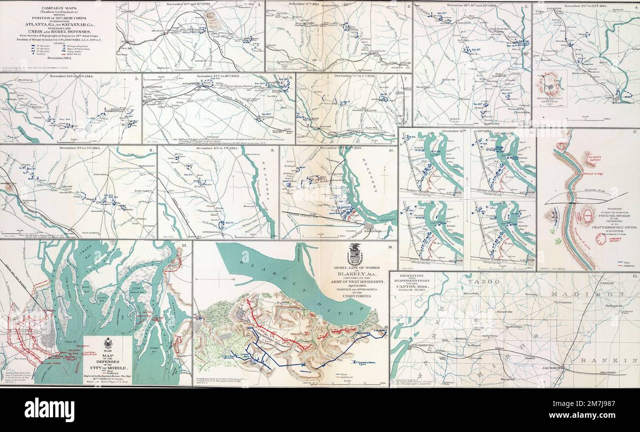 The old map of Sherman's Campaigns against Atlanta on an Atlas ...