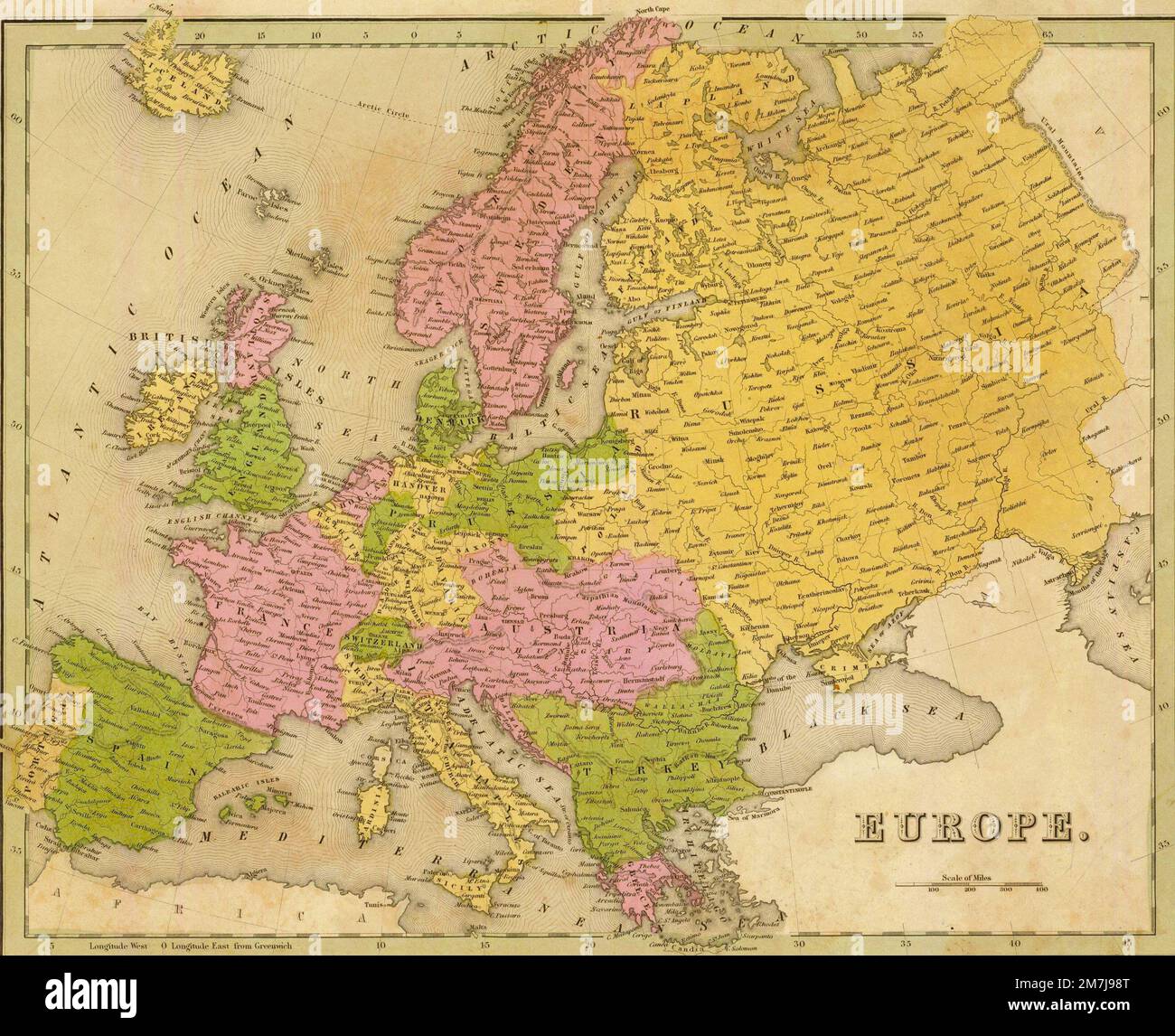 Old map of europe hi-res stock photography and images - Alamy