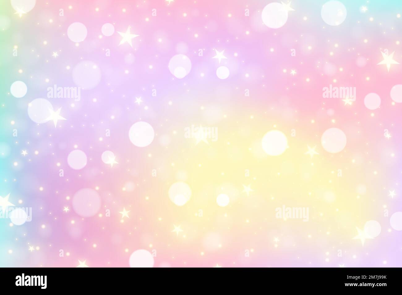 Rainbow unicorn background. Pastel gradient color sky with glitter ...