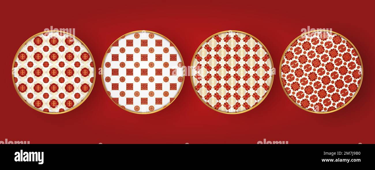 Traditional chinese round pattern frame. Oriental, japanese circle ...