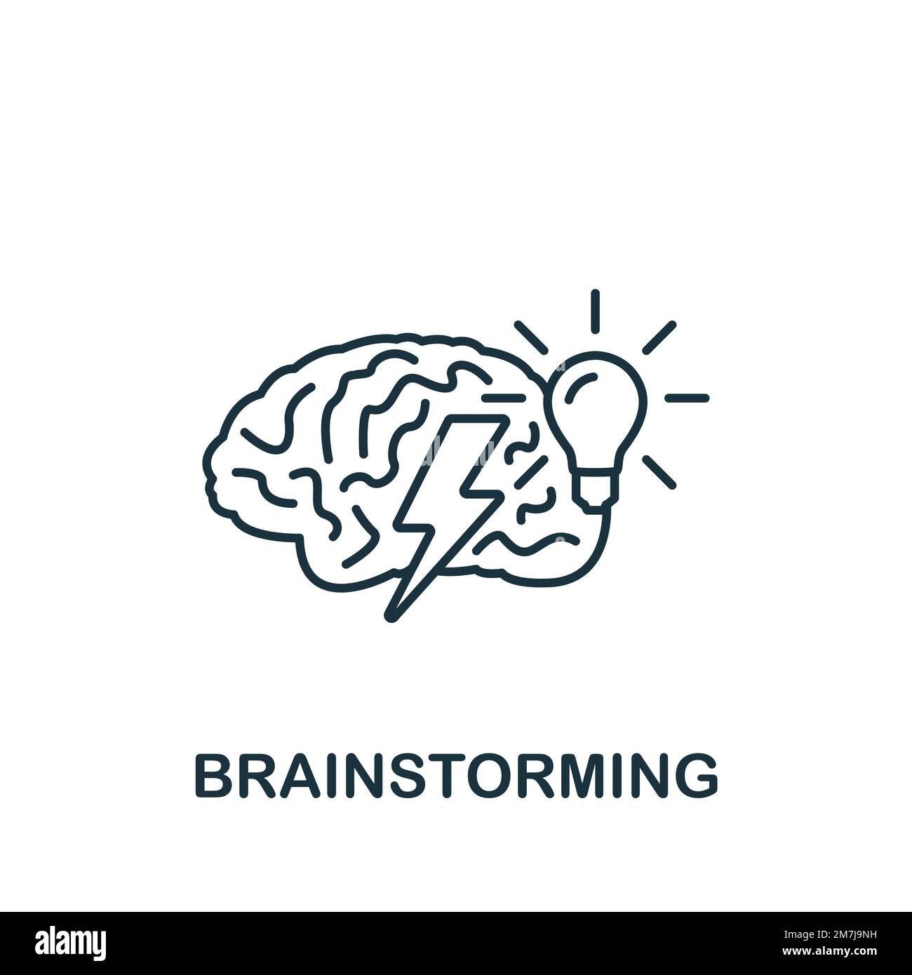 Brainstorming icon. Monochrome simple Project Planning icon for ...