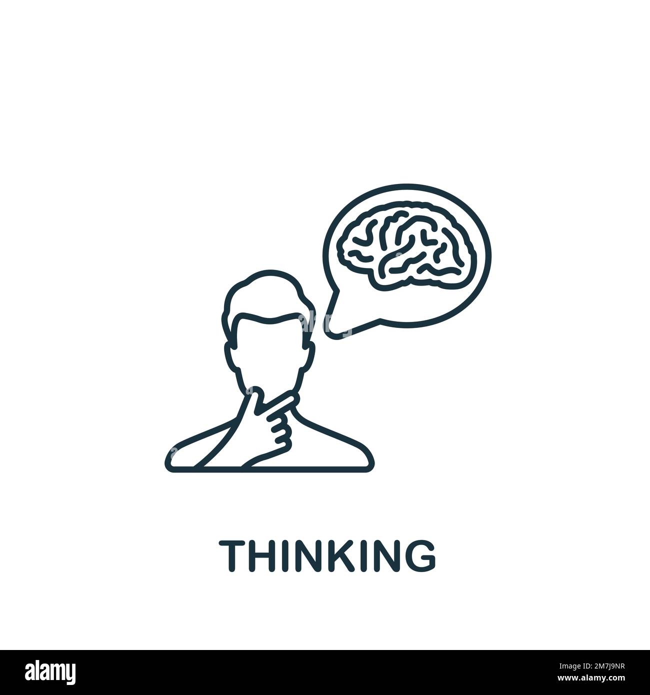 Thinking icon. Monochrome simple Project Planning icon for templates ...