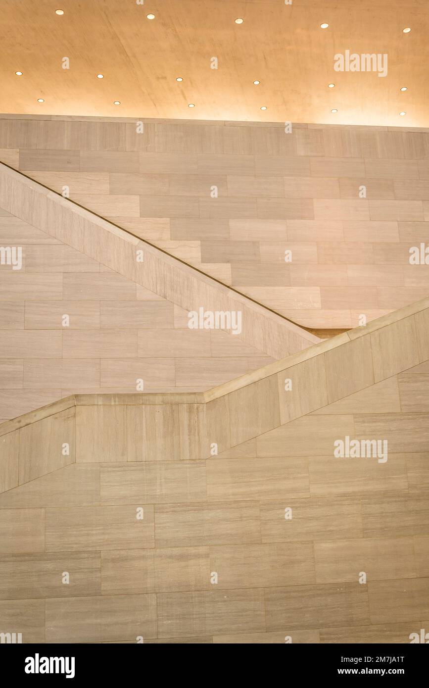 Stairs, minimalist interior architecture, National Gallery of Art ...