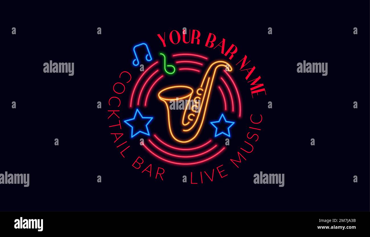 Cocktail bar with live music and your band concert Stock Vector Image ...