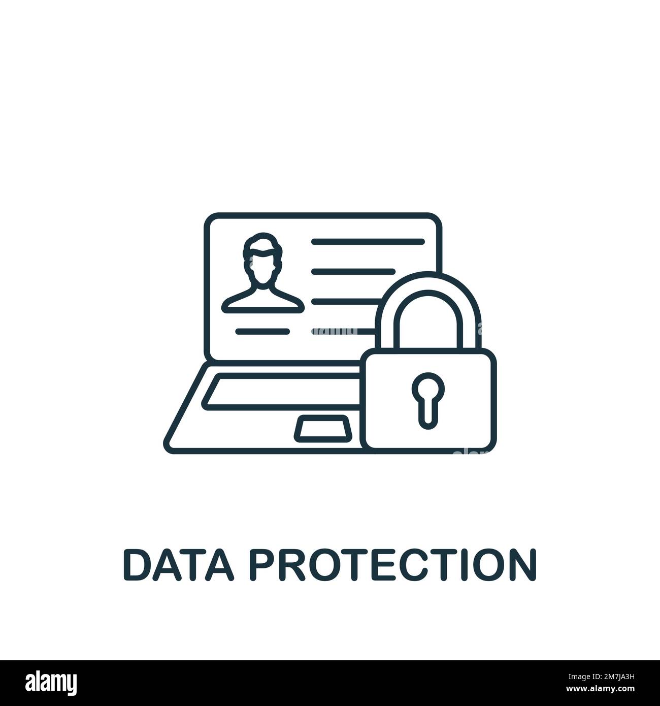 Data Protection icon. Simple line element project planning symbol for ...