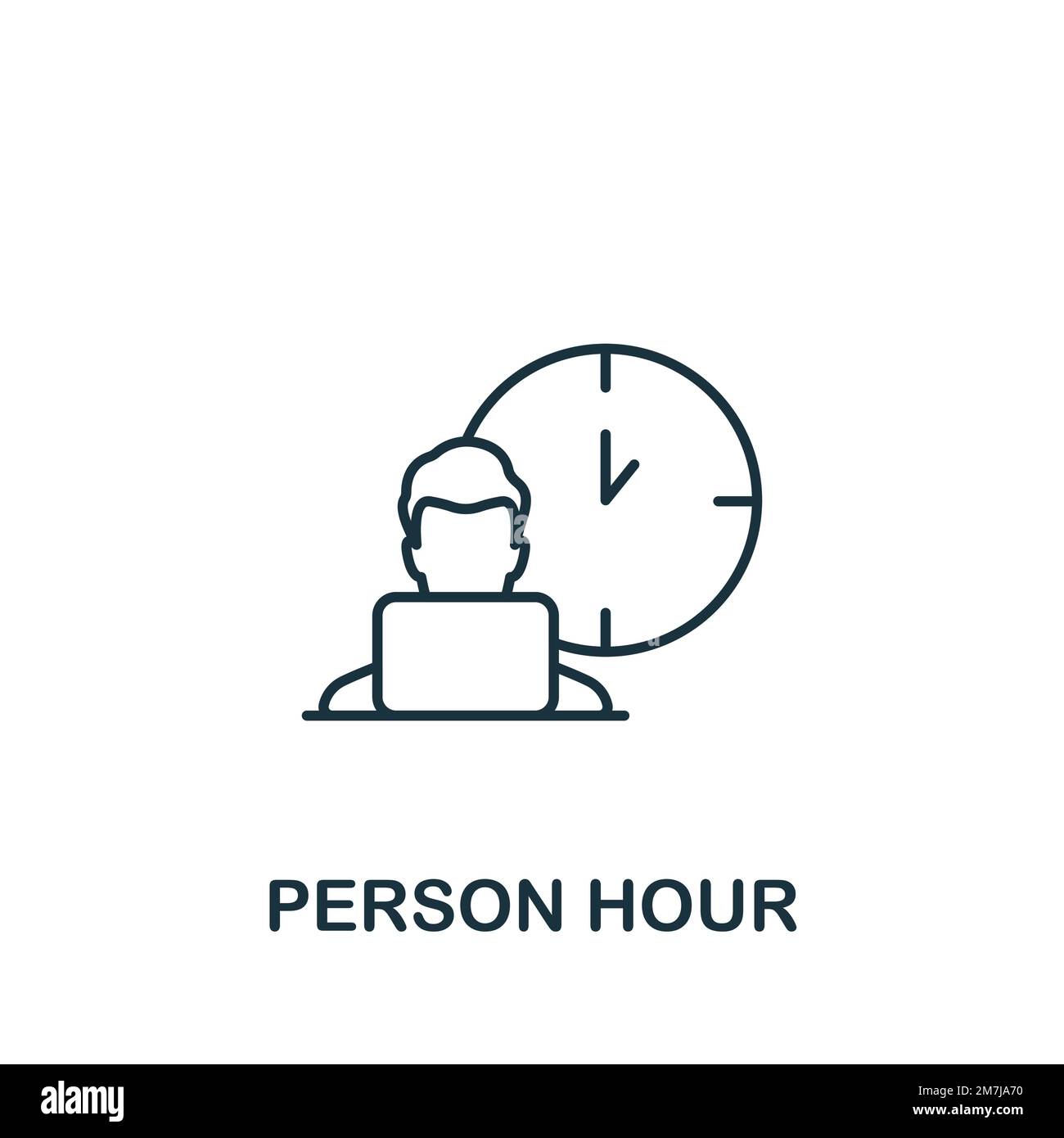 Person Hour icon. Simple line element recruitment symbol for templates ...