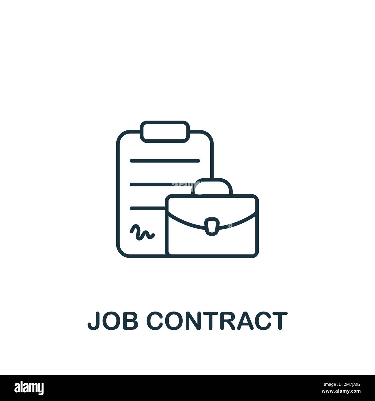 Job Contract icon. Simple line element recruitment symbol for templates ...