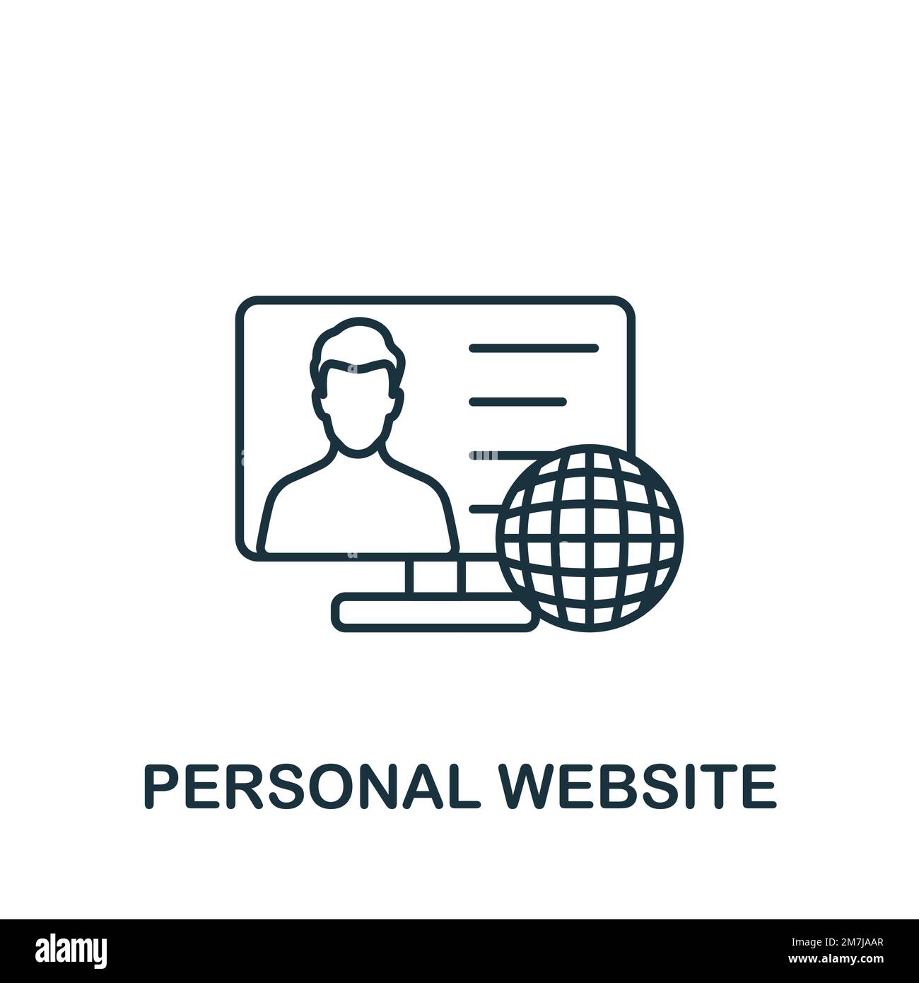 Personal Website icon. Simple line element recruitment symbol for ...