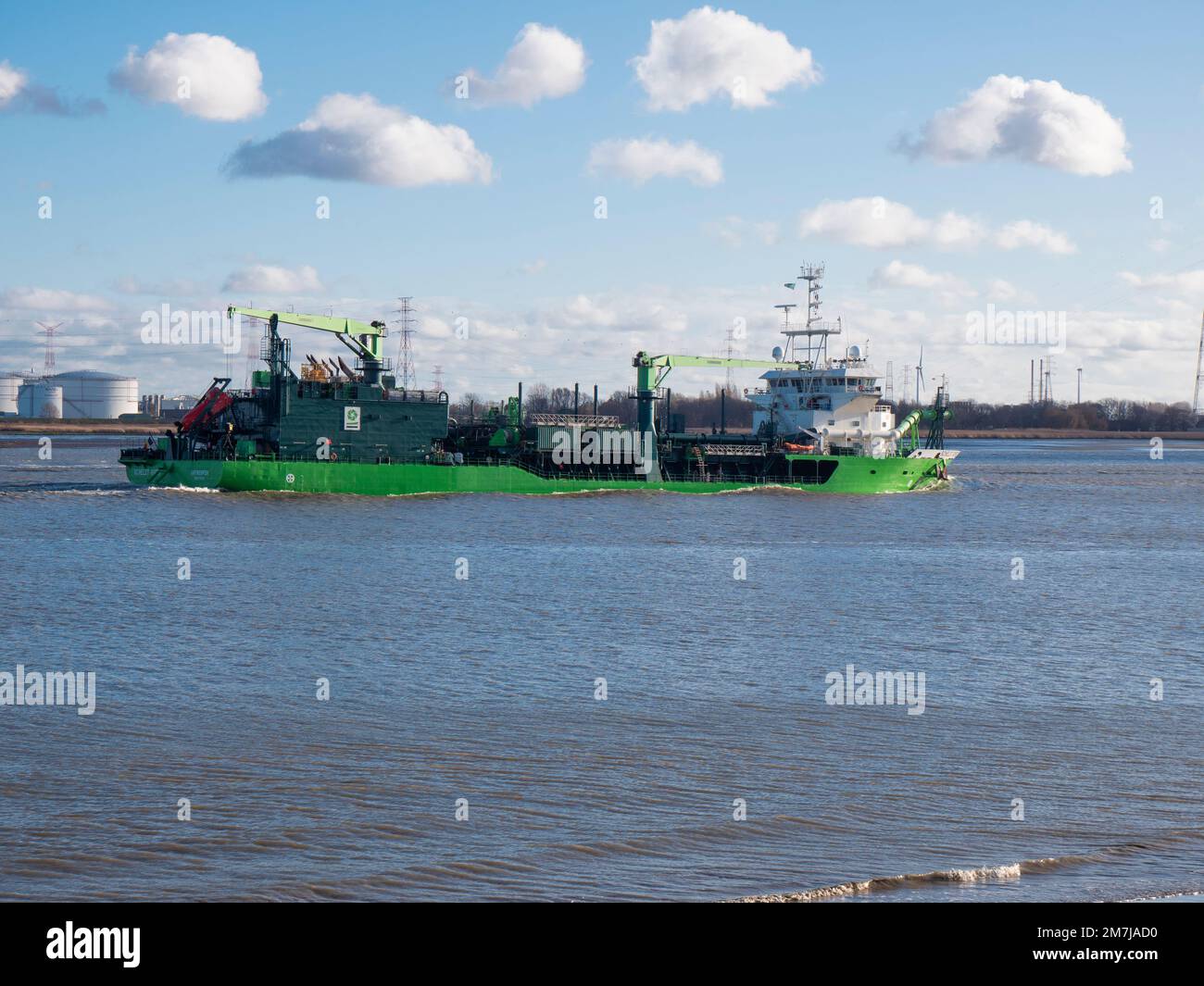 Doel, Belgium, 08 January 2023, The trailing suction hopper dredger ...