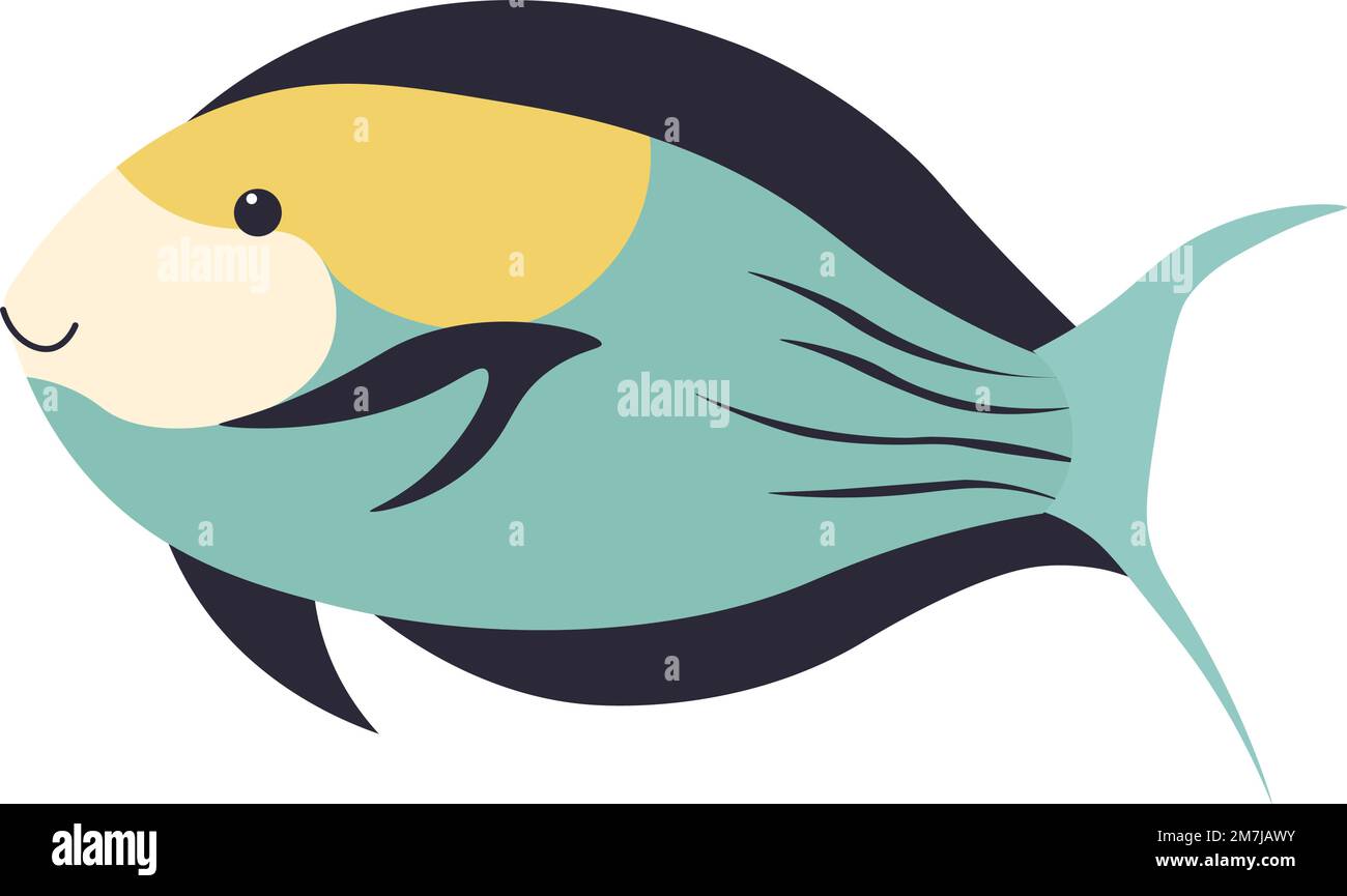 Fish for aquarium, aquatic animal with fins vector Stock Vector Image ...