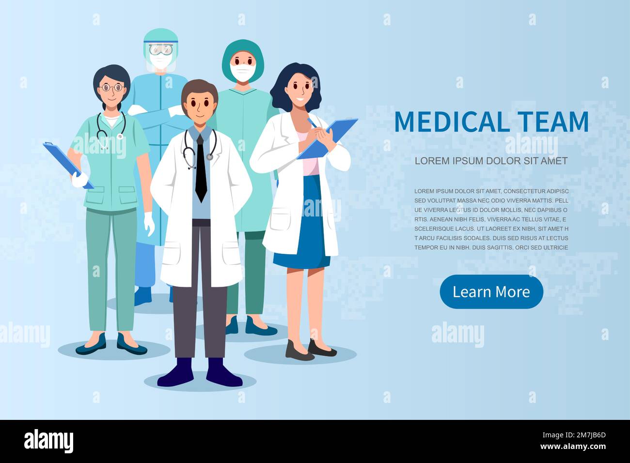 Medical Team . Doctor surgeon nurse assistant and PPE coat . Cartoon ...