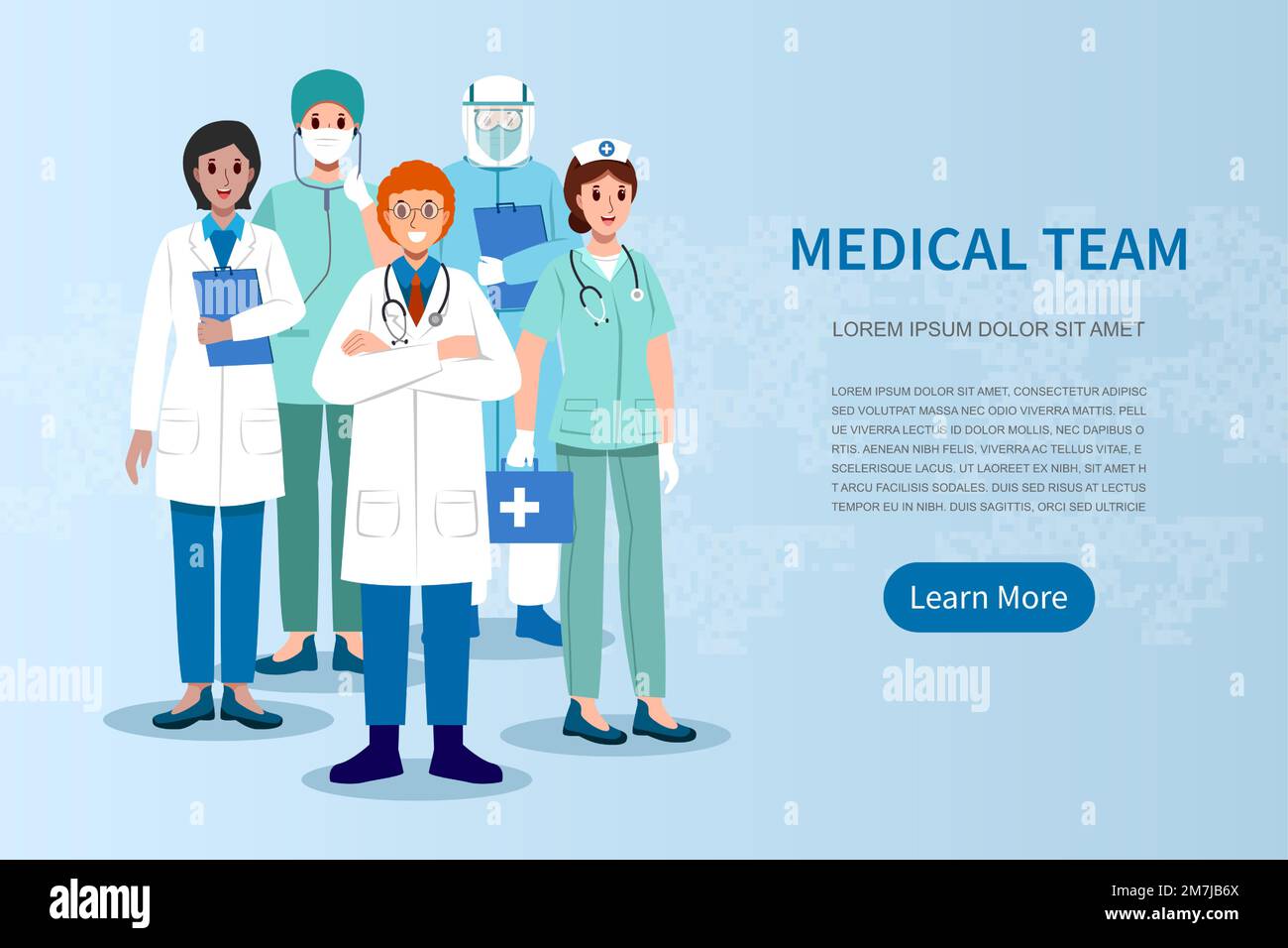 Medical Team . Doctor surgeon nurse assistant and PPE coat . Cartoon ...