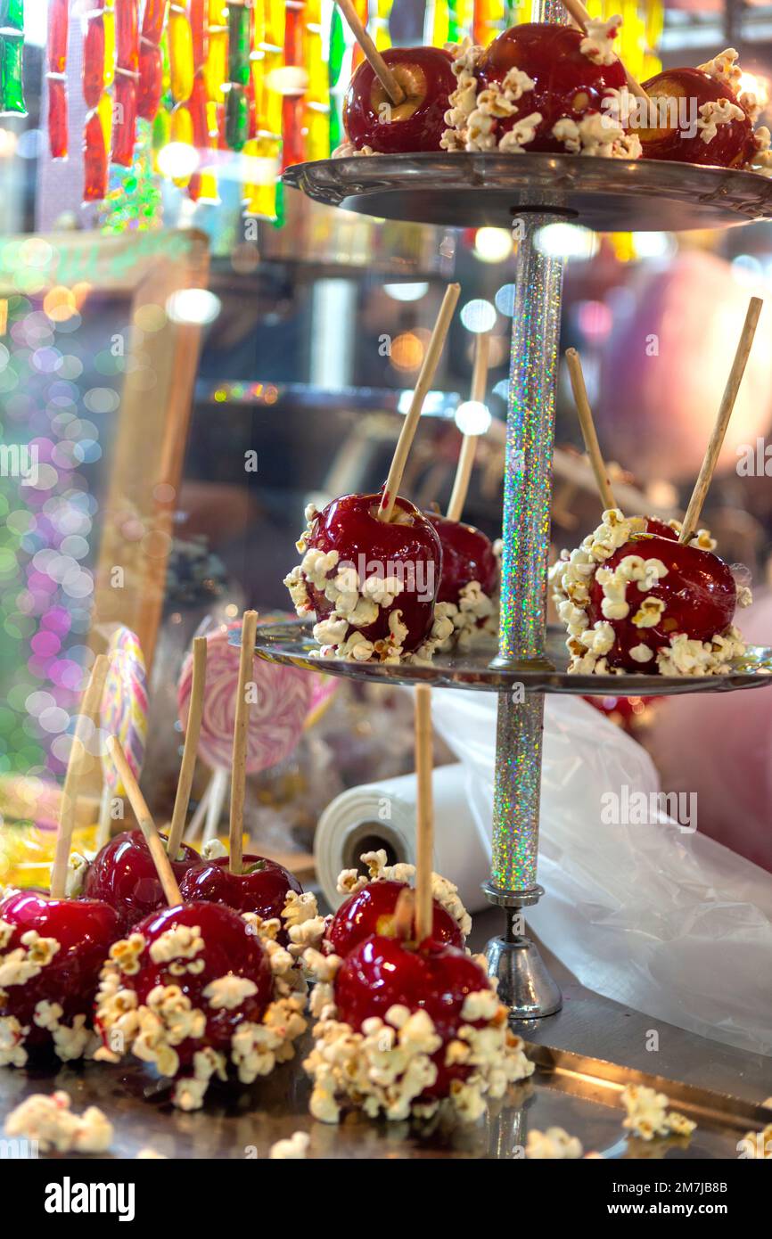 window display with caramelized apples Stock Photo - Alamy