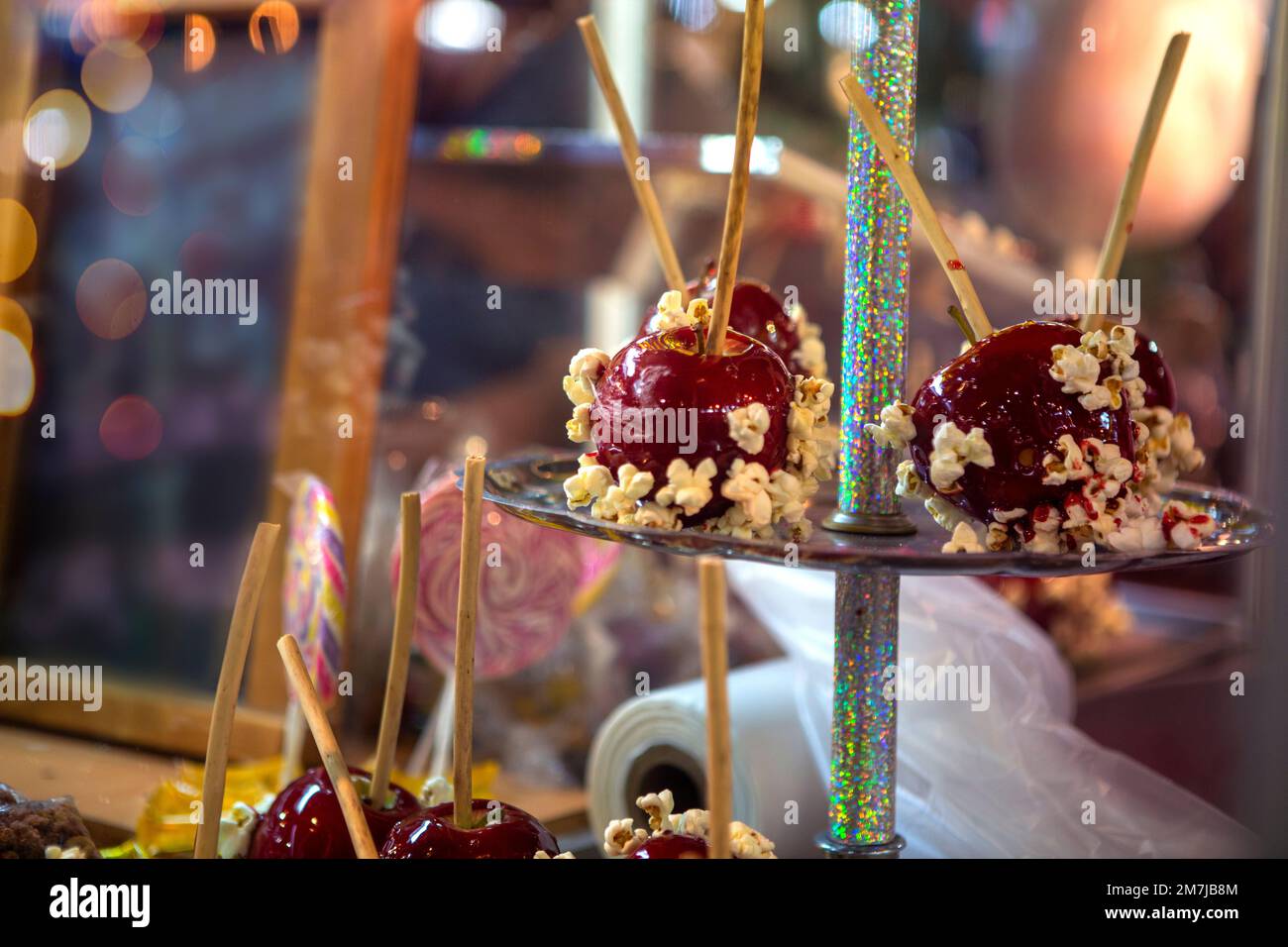 window display with caramelized apples Stock Photo - Alamy