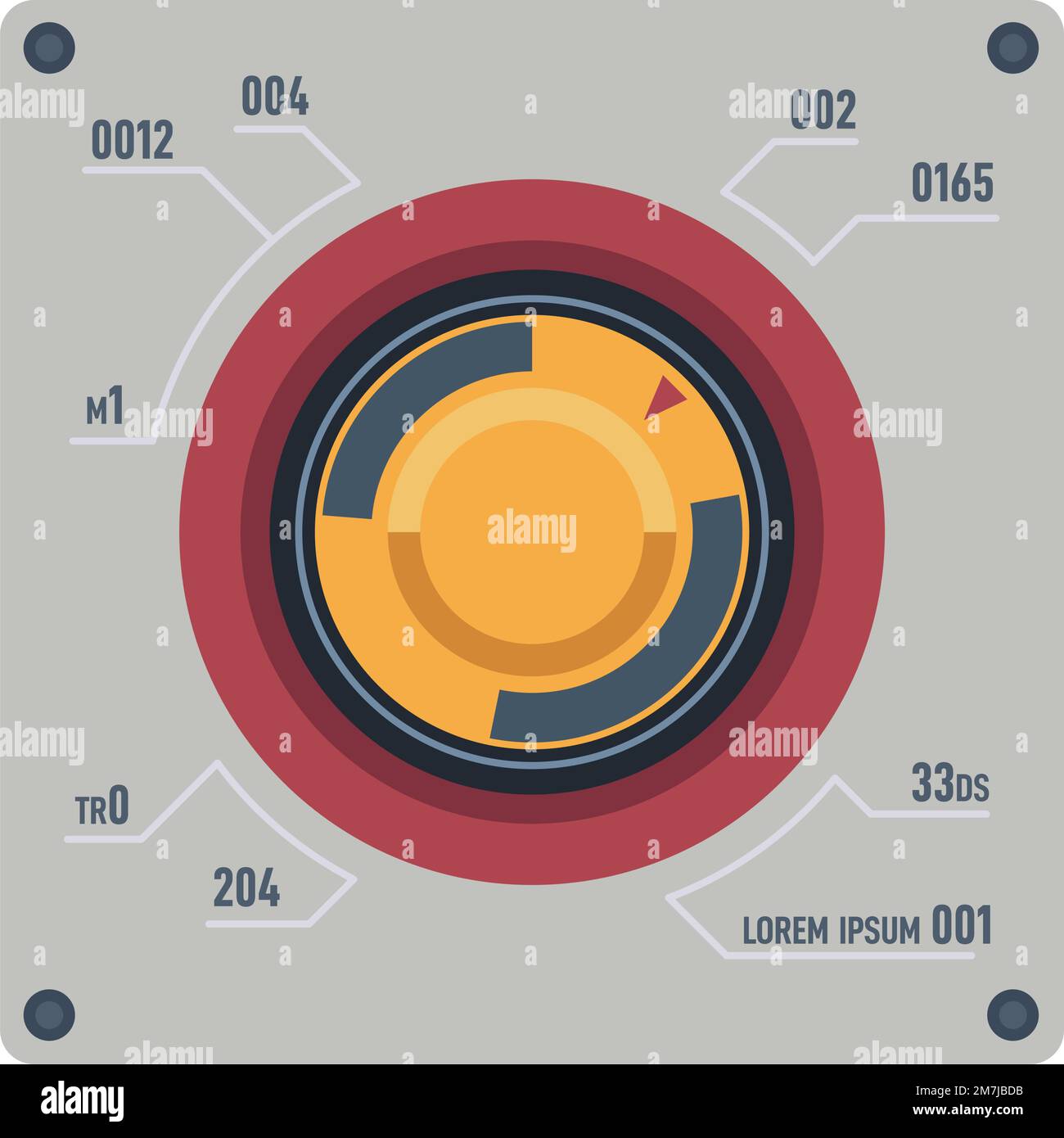 Panel with indicators, button for adjusting vector Stock Vector Image ...