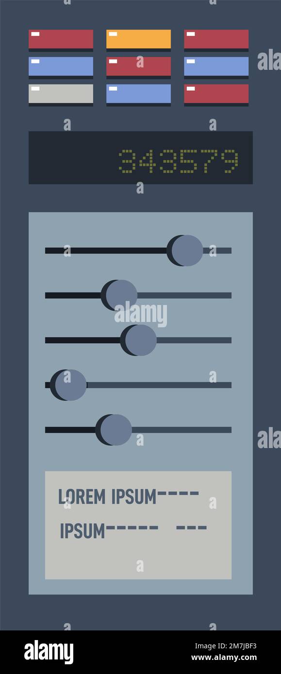 Panel with display and buttons, indicators vector Stock Vector Image ...