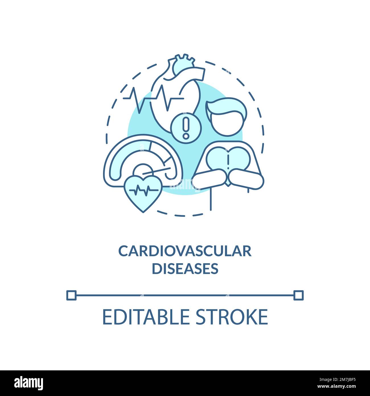Cardiovascular diseases blue concept icon Stock Vector Image & Art - Alamy