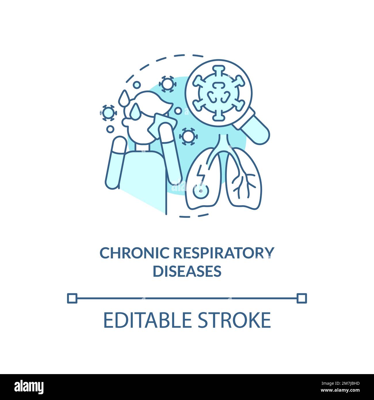 Chronic respiratory diseases blue concept icon Stock Vector Image & Art ...