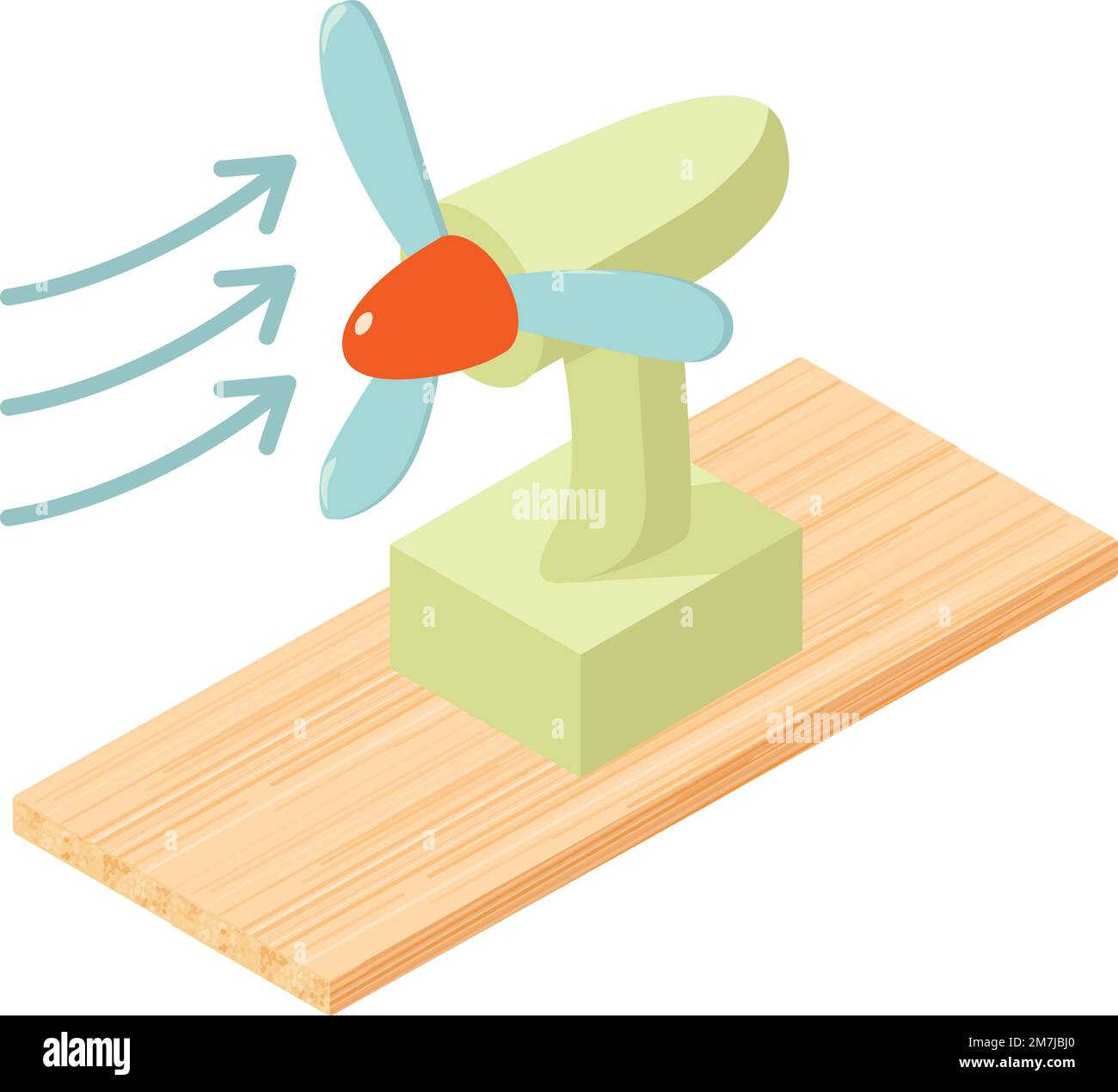 Wind energy icon isometric vector. Airflow blowing on new turned table ...
