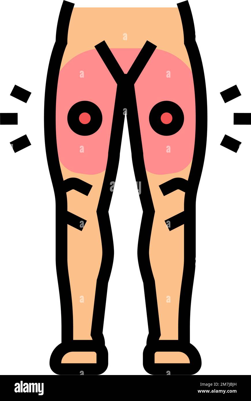 thigh pain body ache color icon vector illustration Stock Vector Image ...