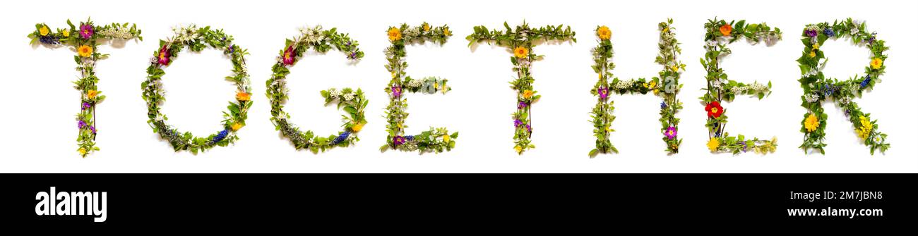 Blooming Flower Letters Building English Word Together Stock Photo - Alamy