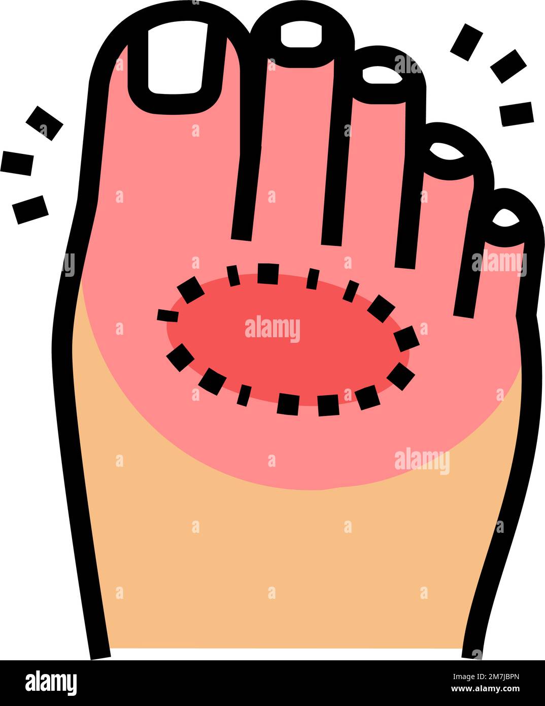 toe pain body ache color icon vector illustration Stock Vector Image ...