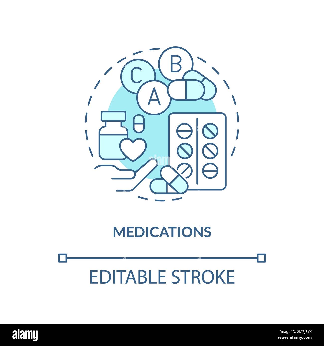 Medications blue concept icon Stock Vector Image & Art - Alamy