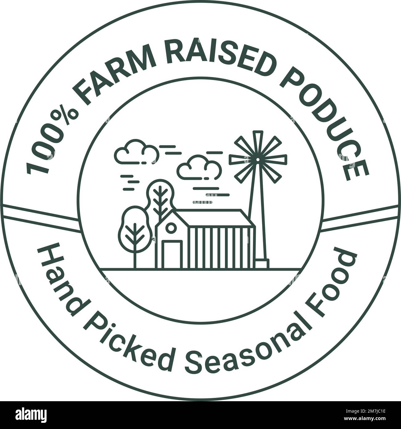 Farm raised produce, hand picked seasonal food Stock Vector Image & Art ...