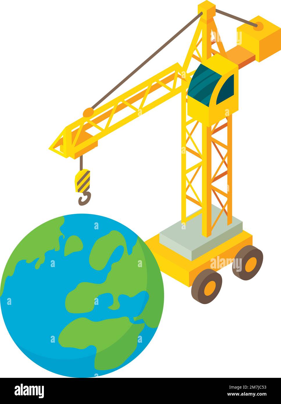 Environmental construction icon isometric vector. Building crane ...