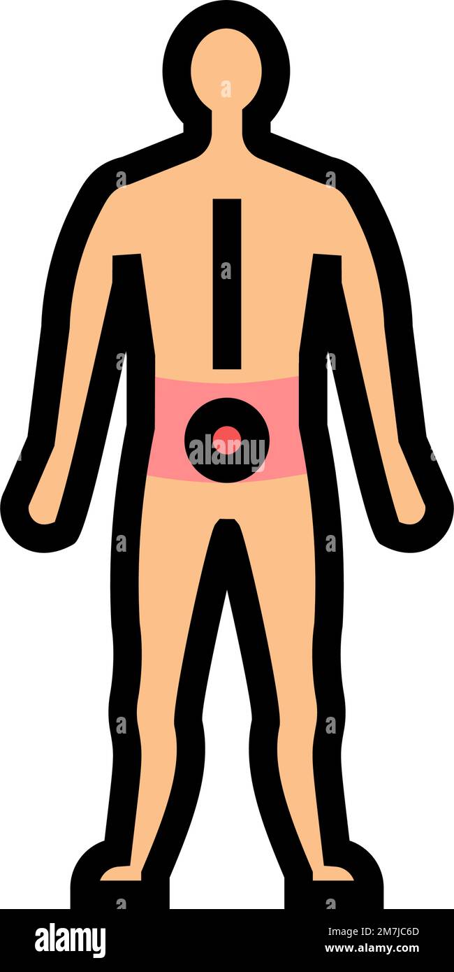 lower back pain body ache color icon vector illustration Stock Vector ...