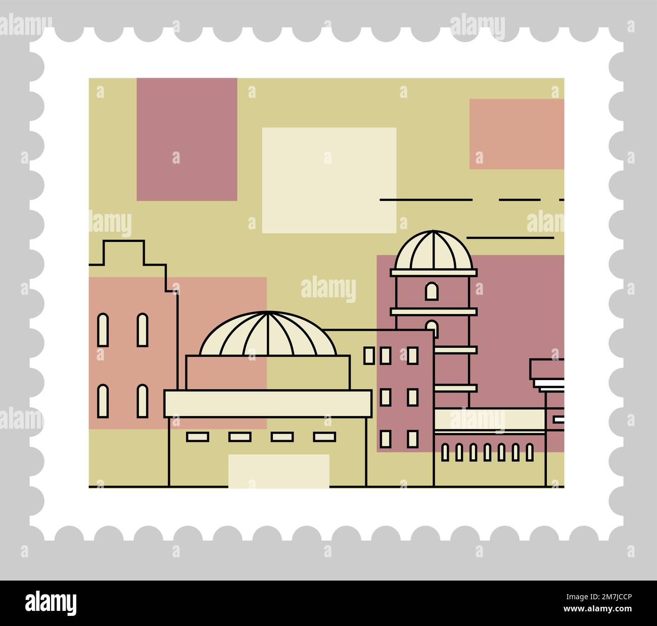 Architecture and famous landmarks on card or mark Stock Vector Image ...