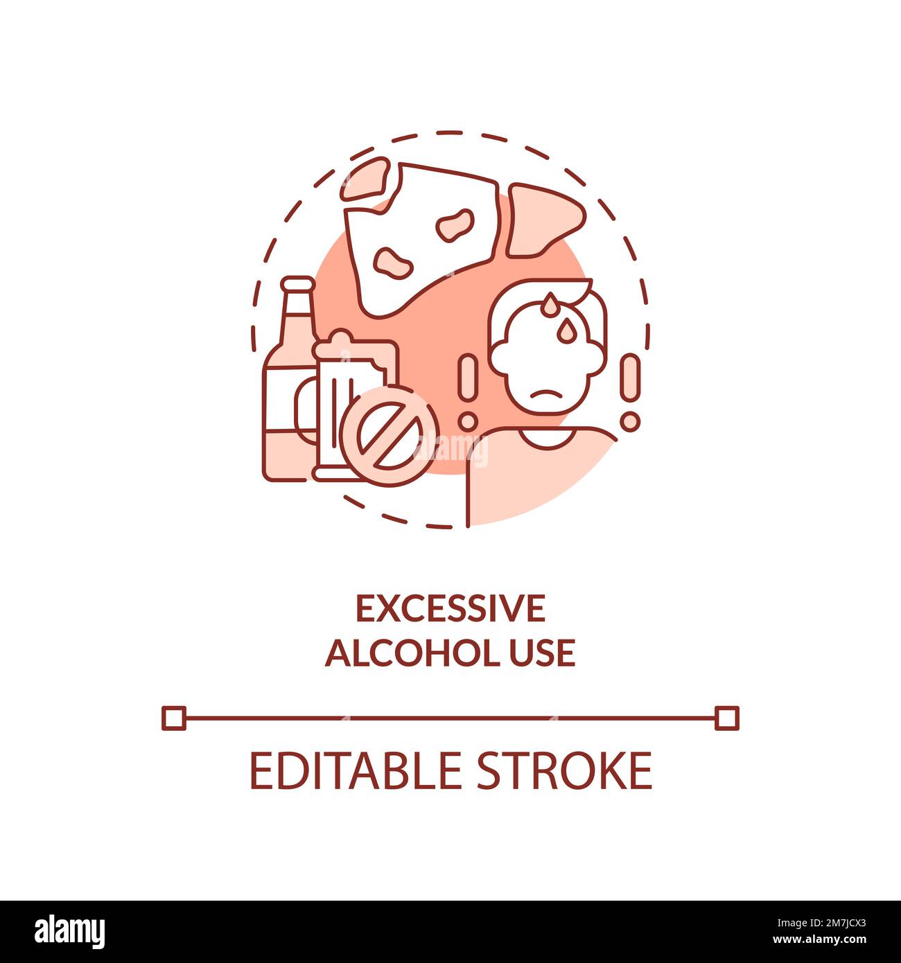 Excessive alcohol use blue concept icon Stock Vector Image & Art - Alamy