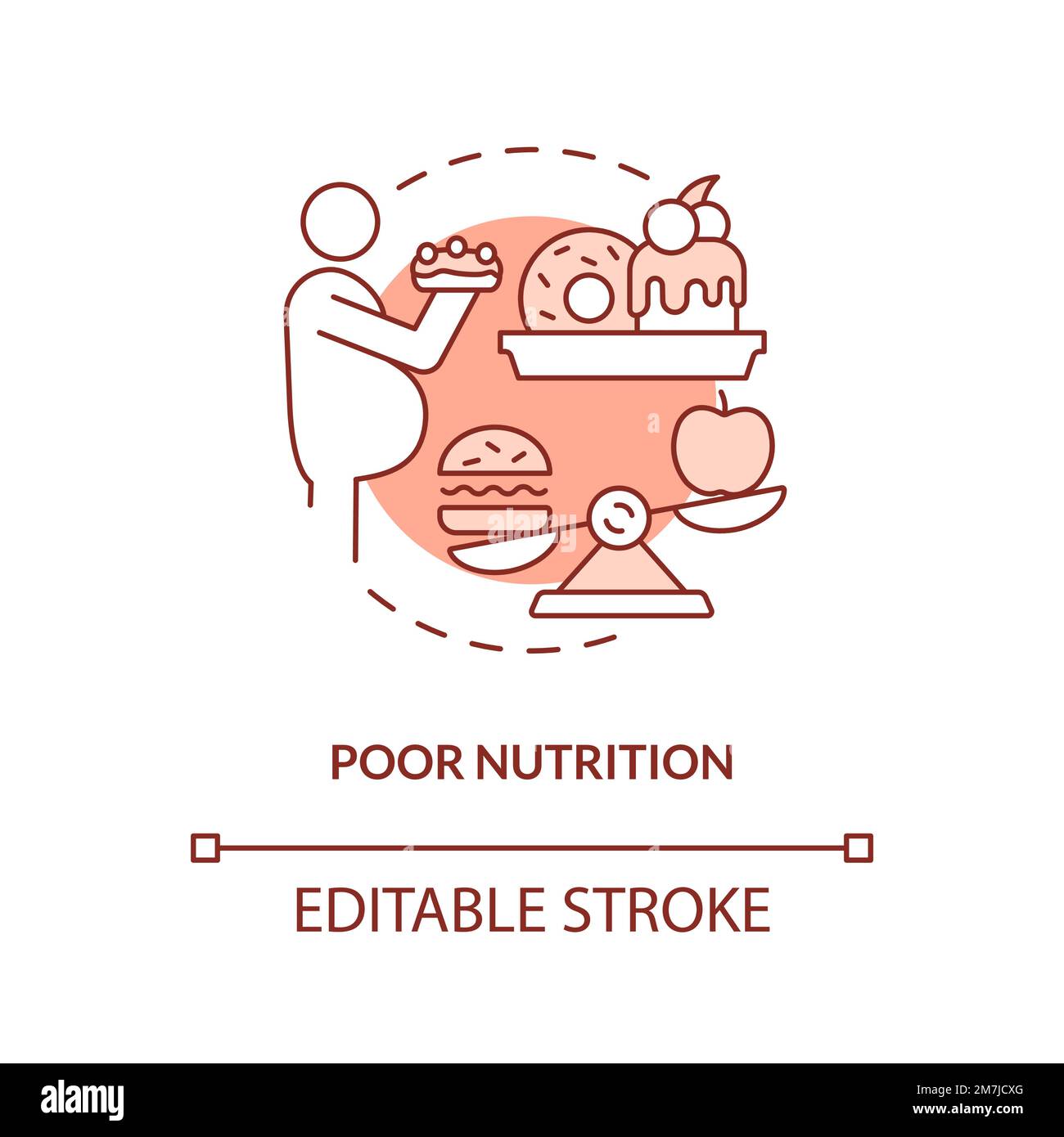 Poor nutrition blue concept icon Stock Vector Image & Art - Alamy