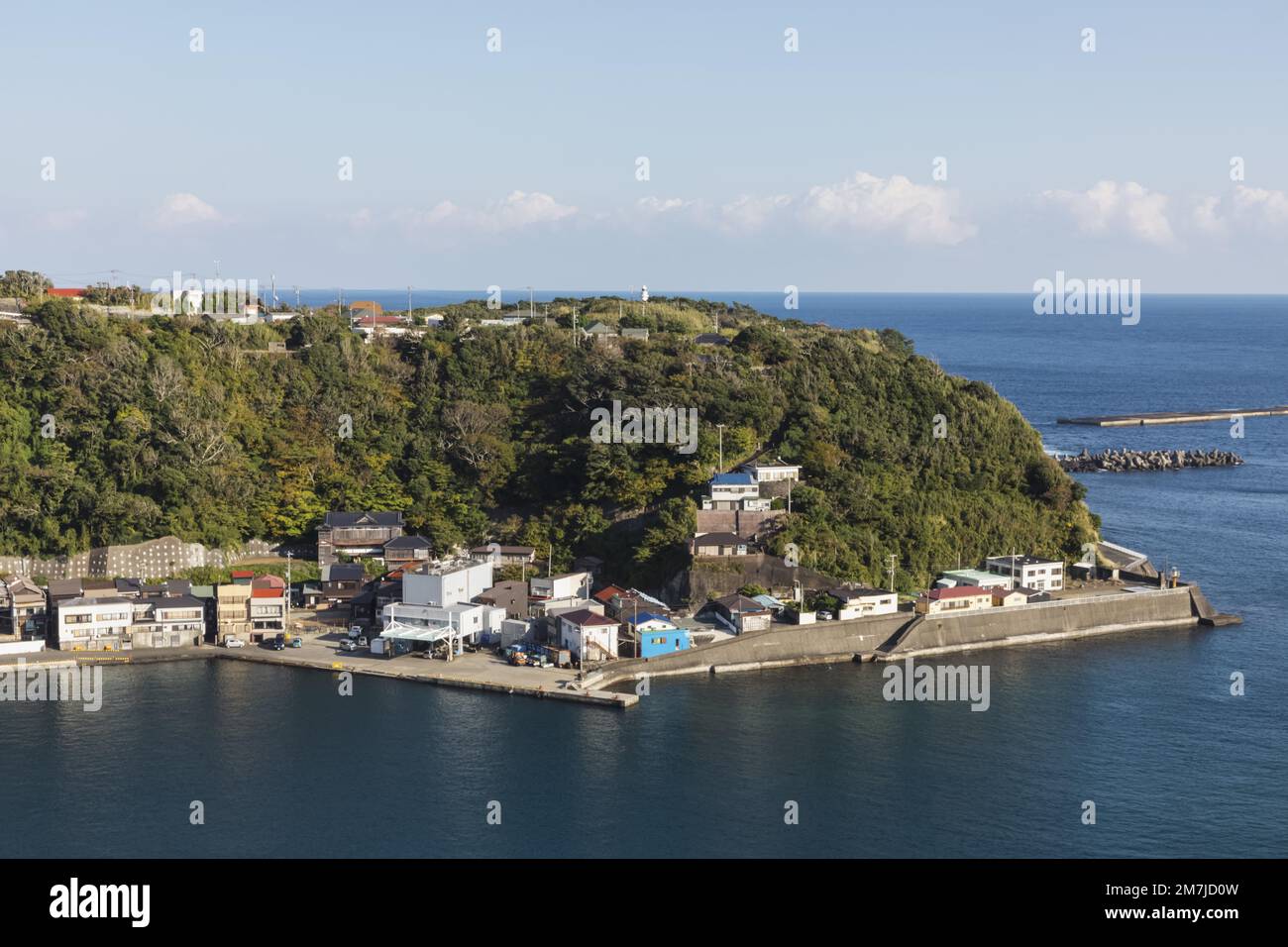 Japan, Honshu, Izu-Oshima Island, Habu-minato Harbour Village Stock ...