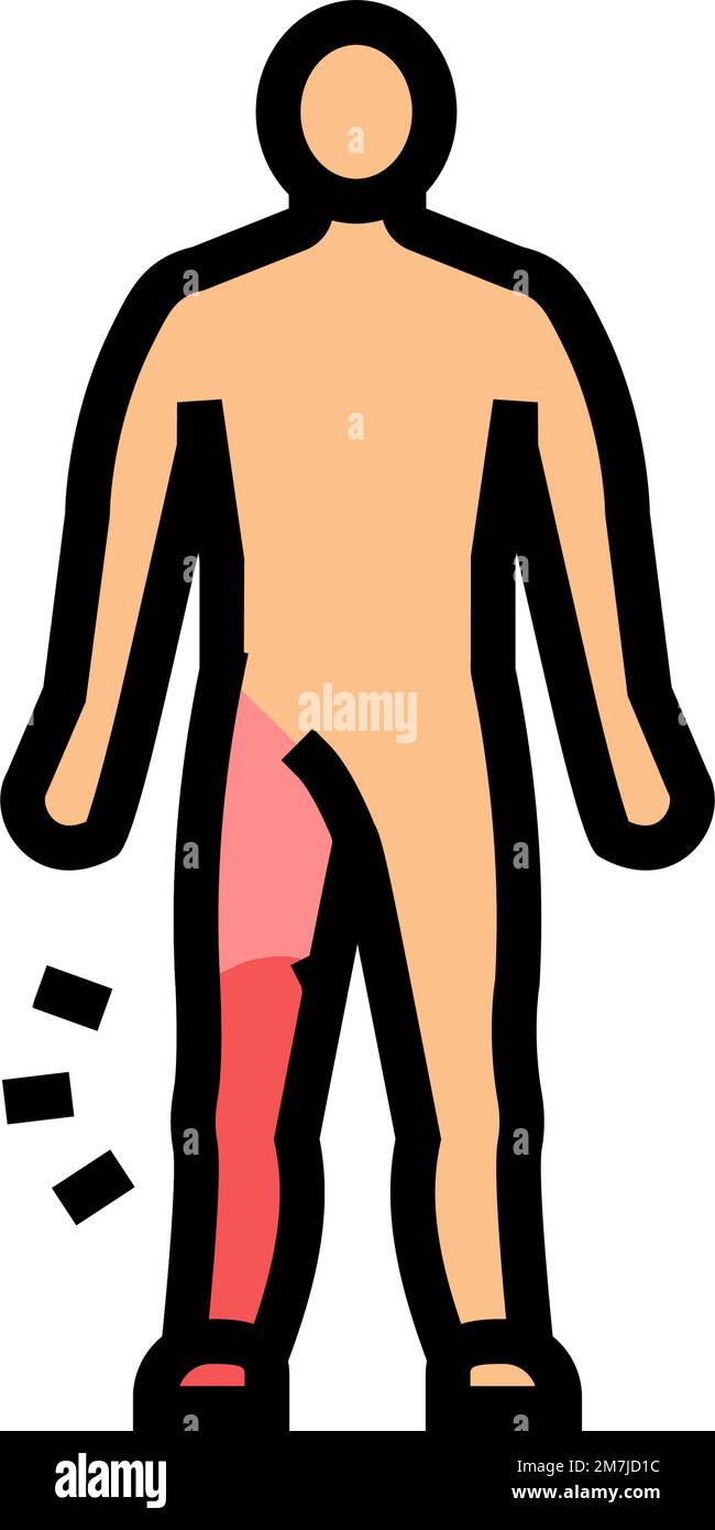 leg pain body ache color icon vector illustration Stock Vector Image ...