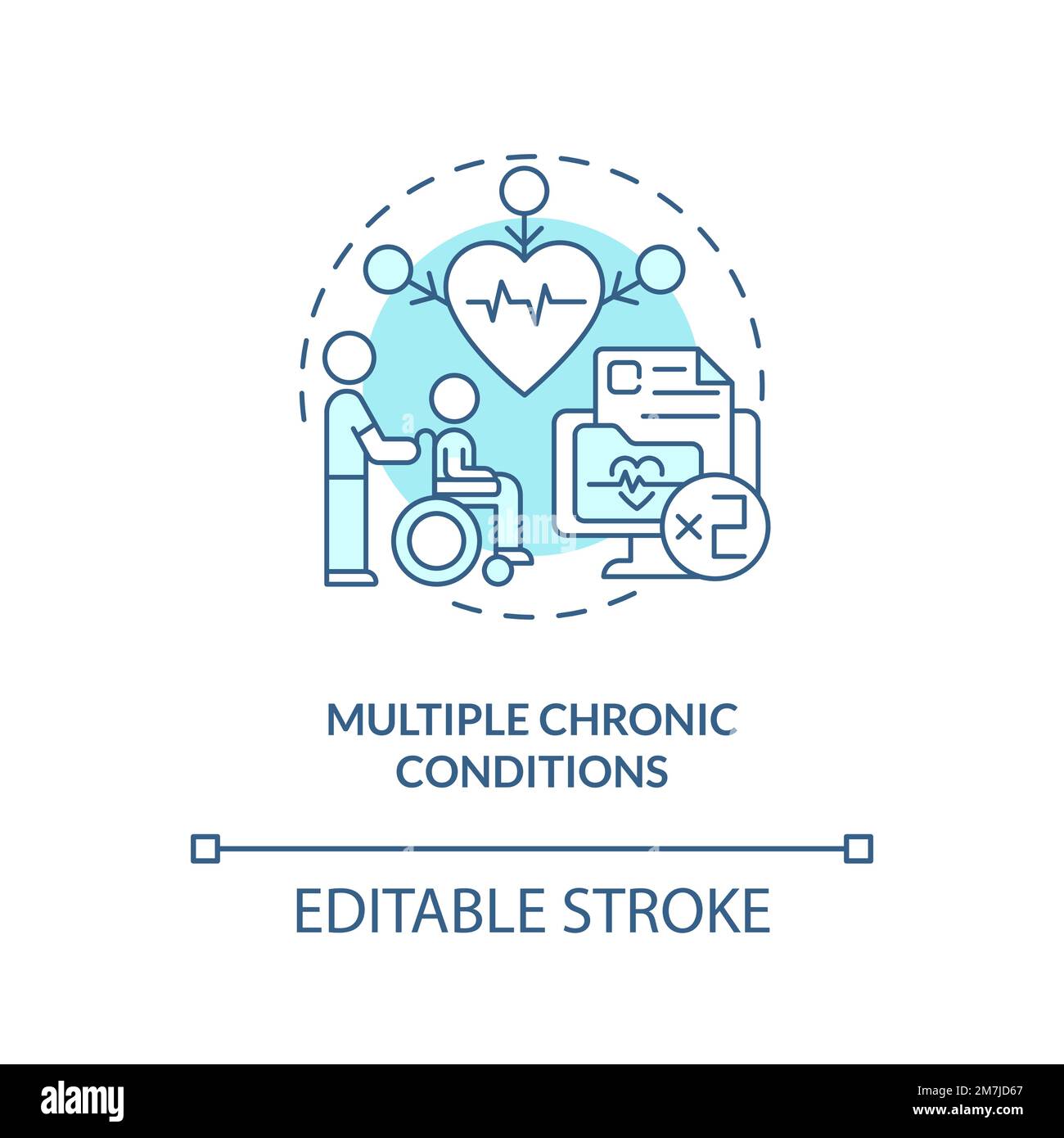 Multiple chronic conditions blue concept icon Stock Vector Image & Art ...