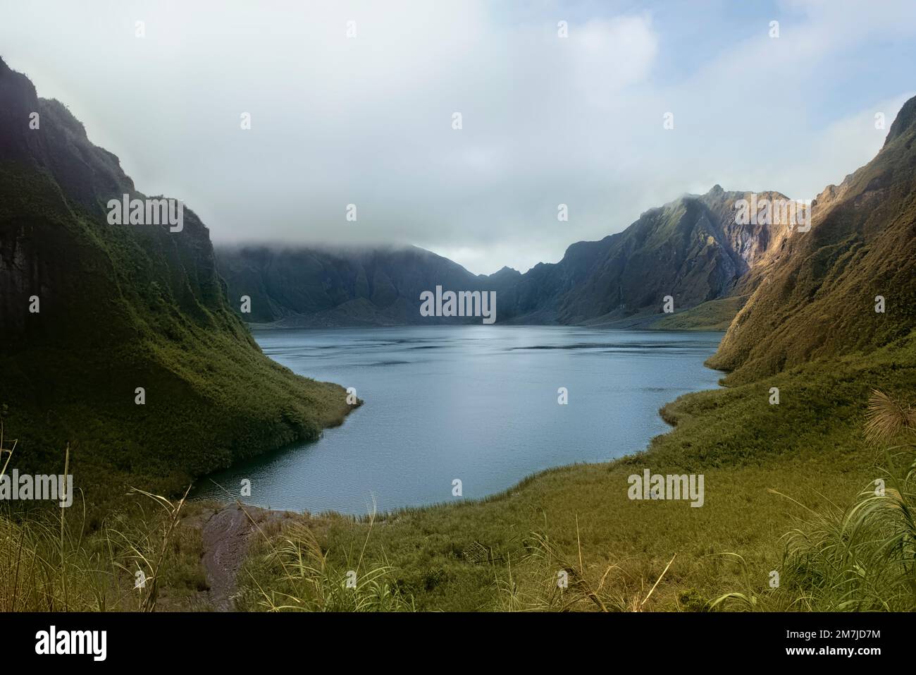 View of Lake Pinatubo, crater lake at Mount Pinatubo, Zambales, Luzon ...