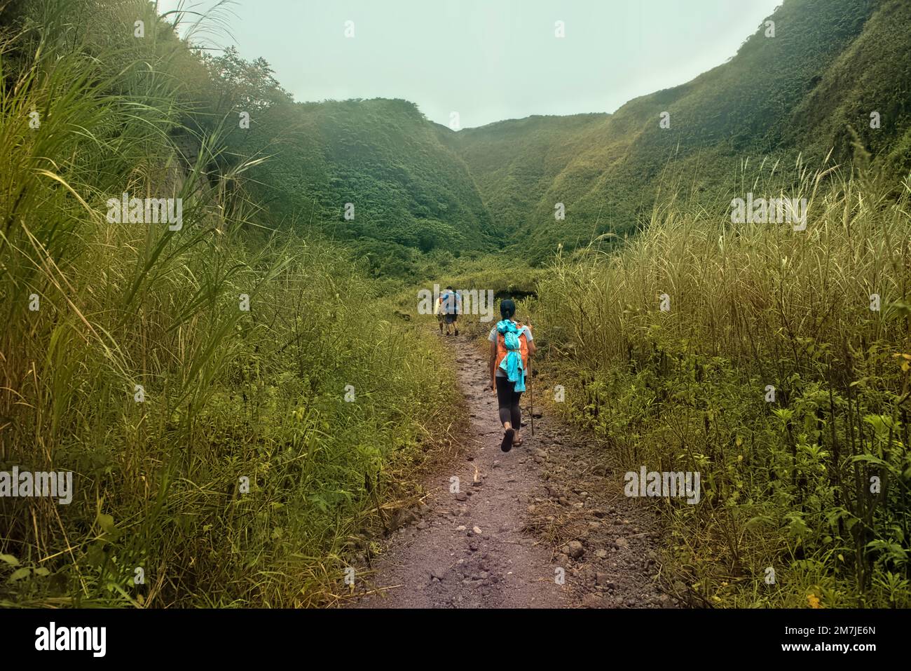 Trekking to Mount Pinatubo, Zambales, Luzon, Philippines Stock Photo ...