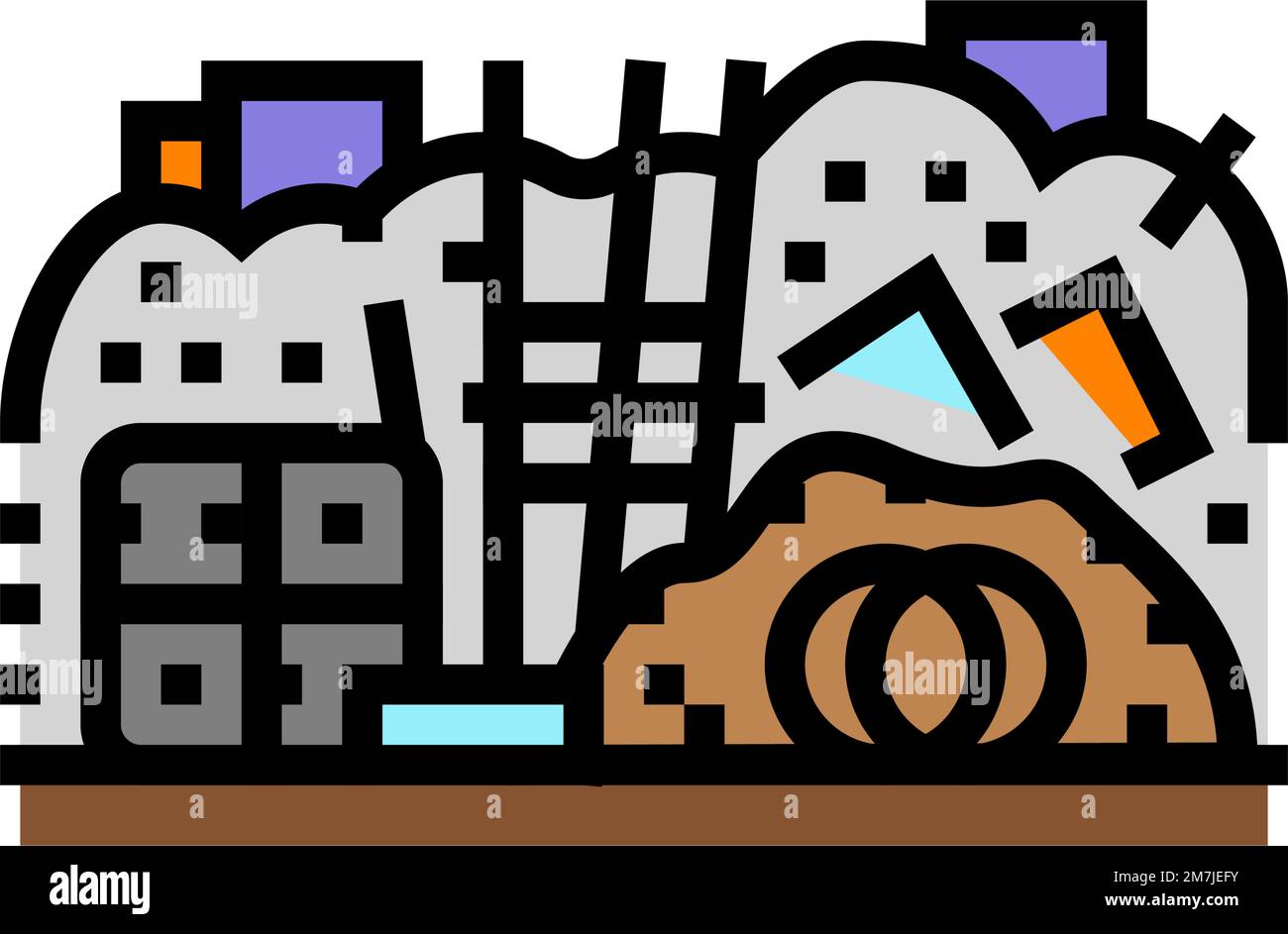 scrap steel steel production color icon vector illustration Stock ...