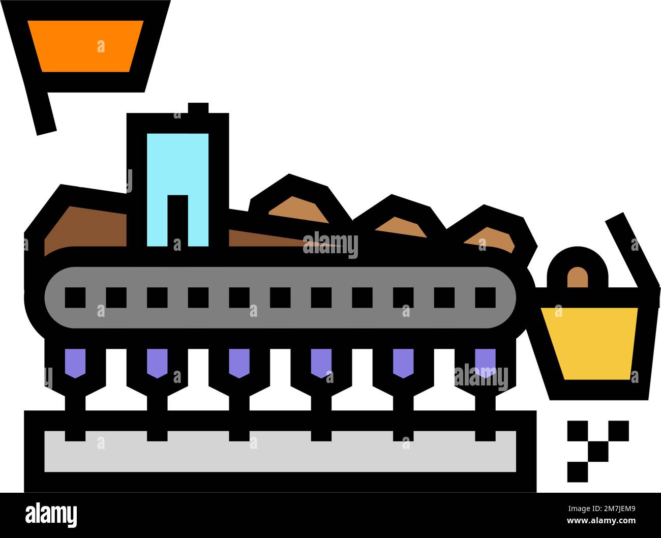 sinter plant steel production color icon vector illustration Stock ...