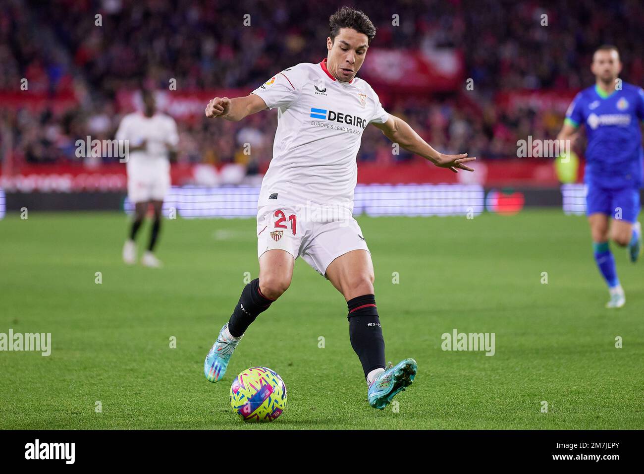Seville, Spain. 08th, January 2023. Oliver Torres (21) of Sevilla FC ...