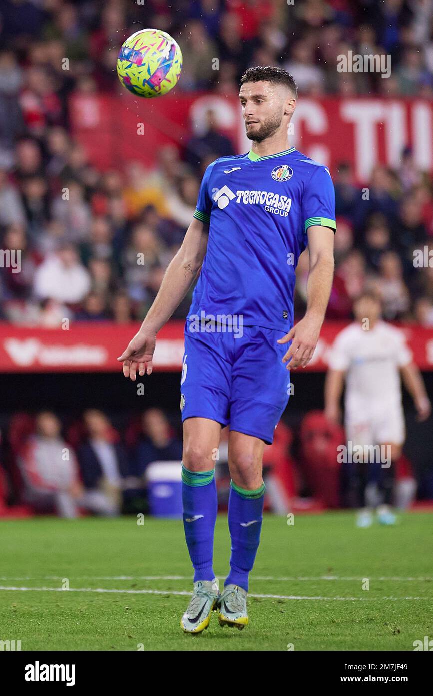 Seville, Spain. 08th, January 2023. Domingos Duarte (6) of Getafe seen ...