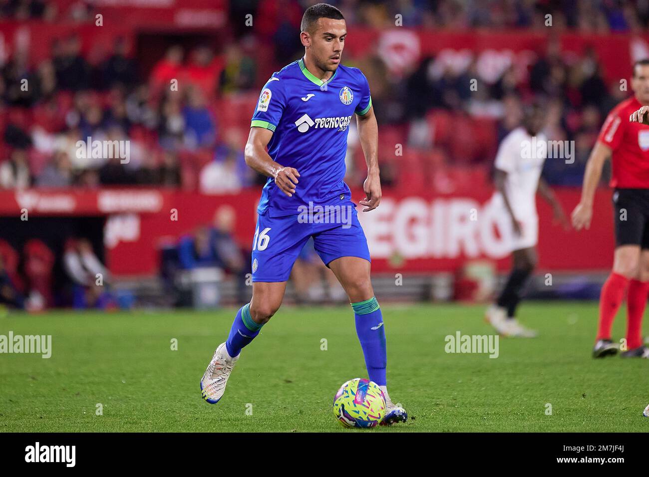 Seville, Spain. 08th, January 2023. Angel Algobia (16) of Getafe seen ...