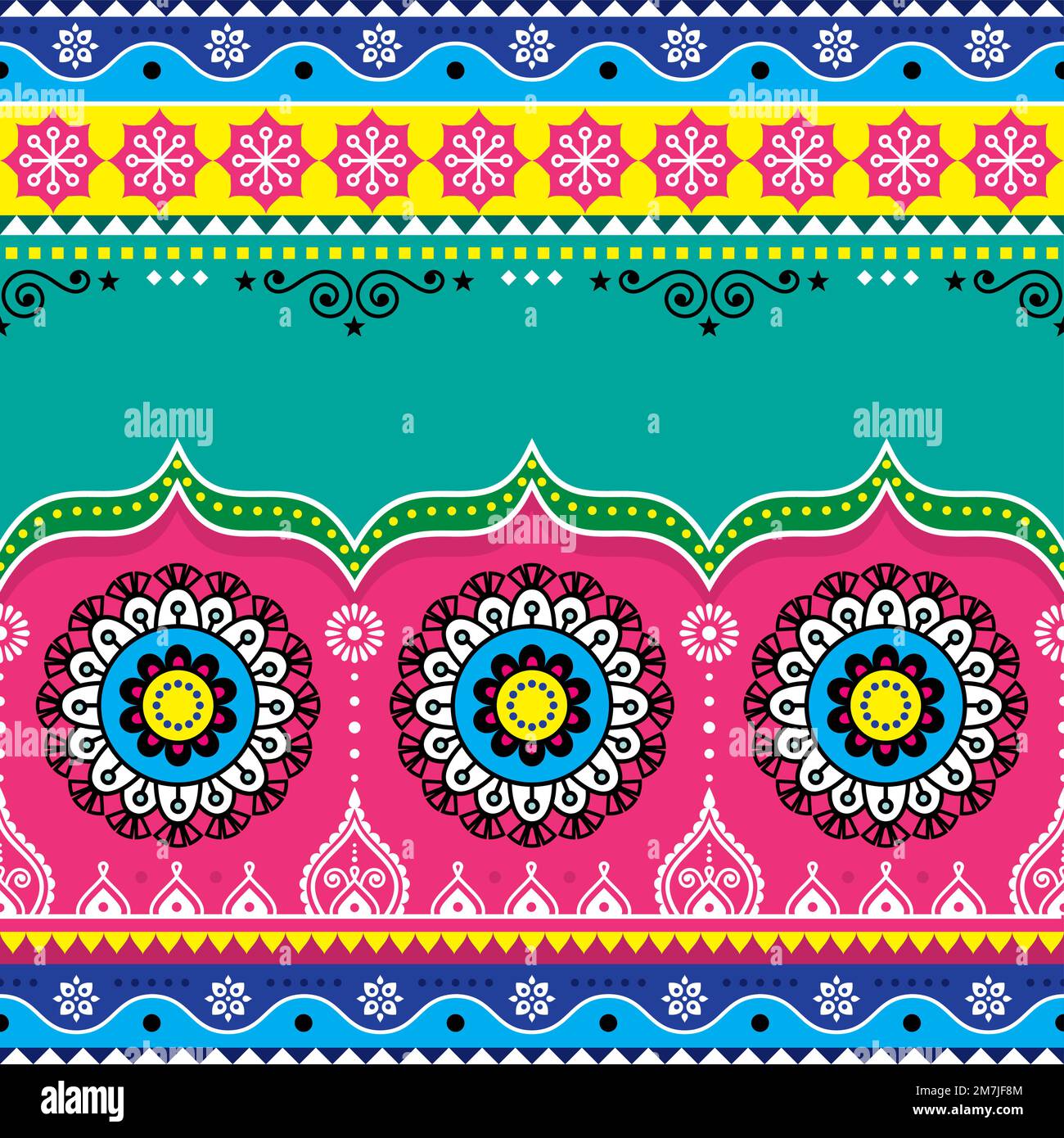 Pakistani and Indian template vector greeting card or seamless pattern ...