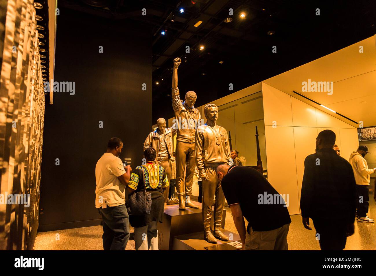 Sculptures commemorating 1968 Olympics Black Power salute, National ...