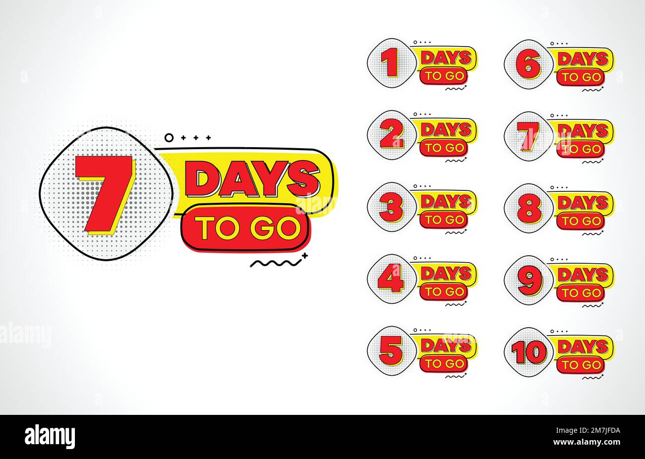 Left days countdown banner. sales time count. Ten, Nine, Eight, Seven ...